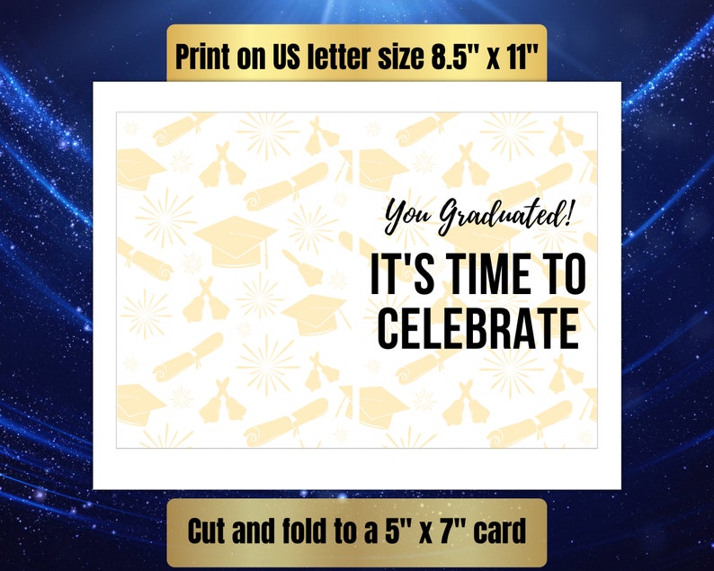 Printable You Graduated Its Time to Celebrate Greeting Card - Etsy