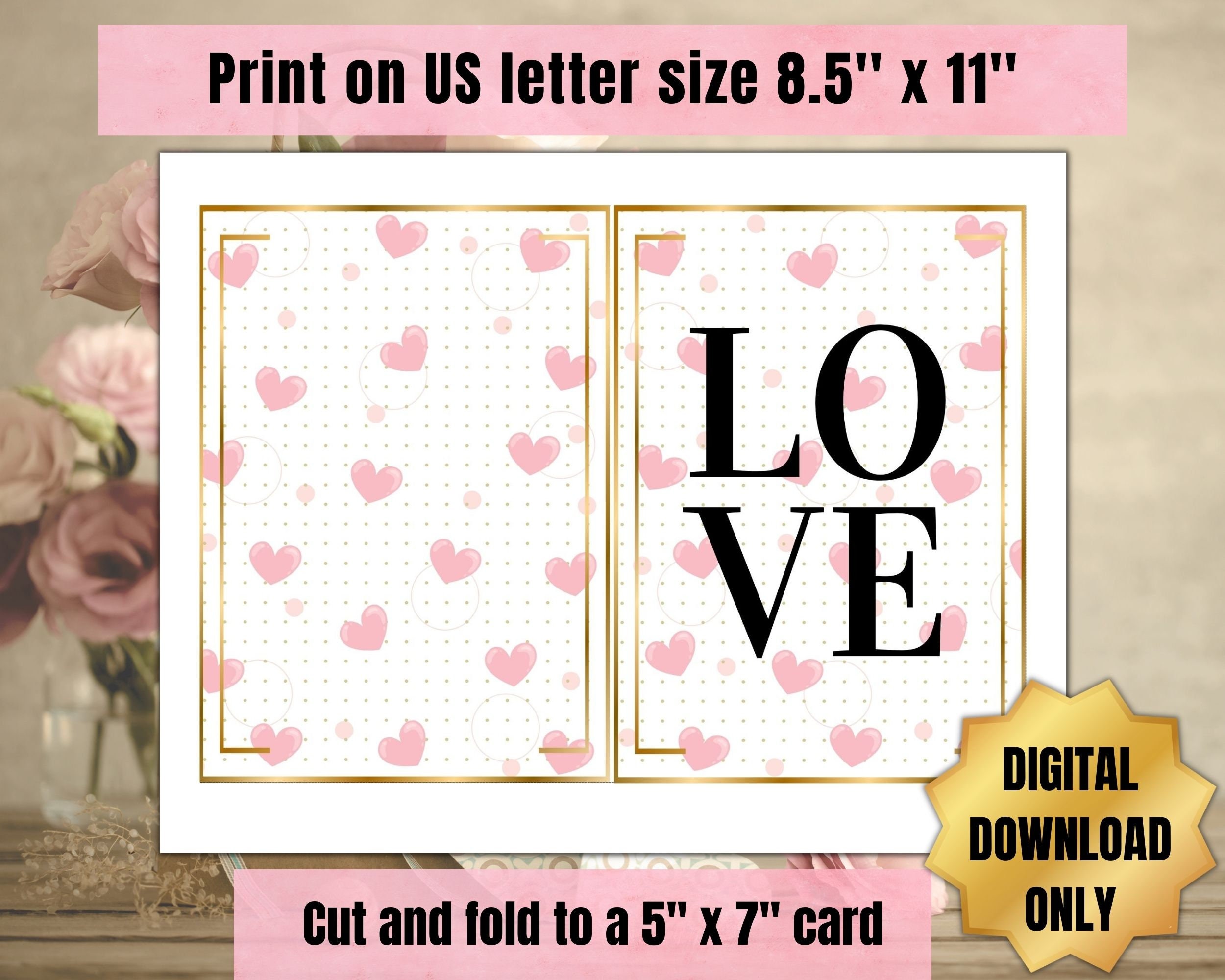 Printable Love Greeting Card - Etsy