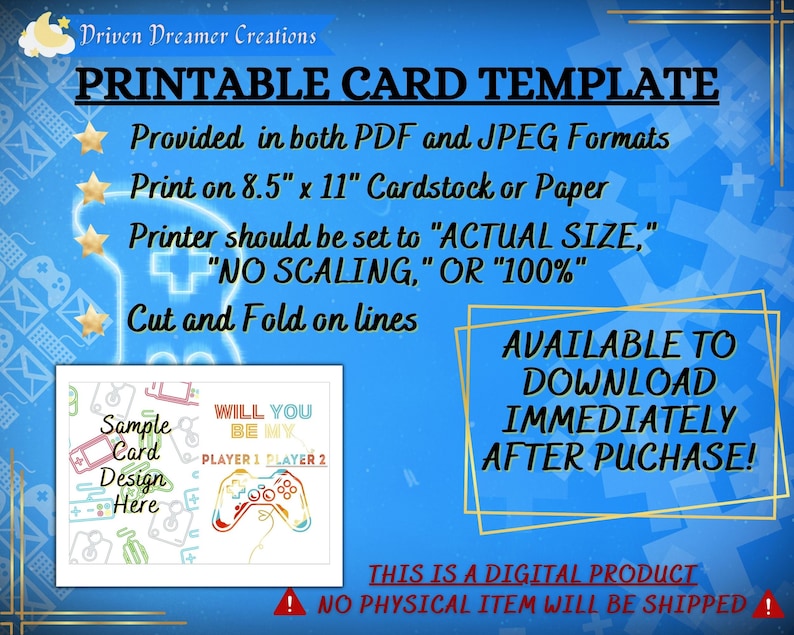 Printable Will You Be My Player Two Greeting Card, Digital Download ...
