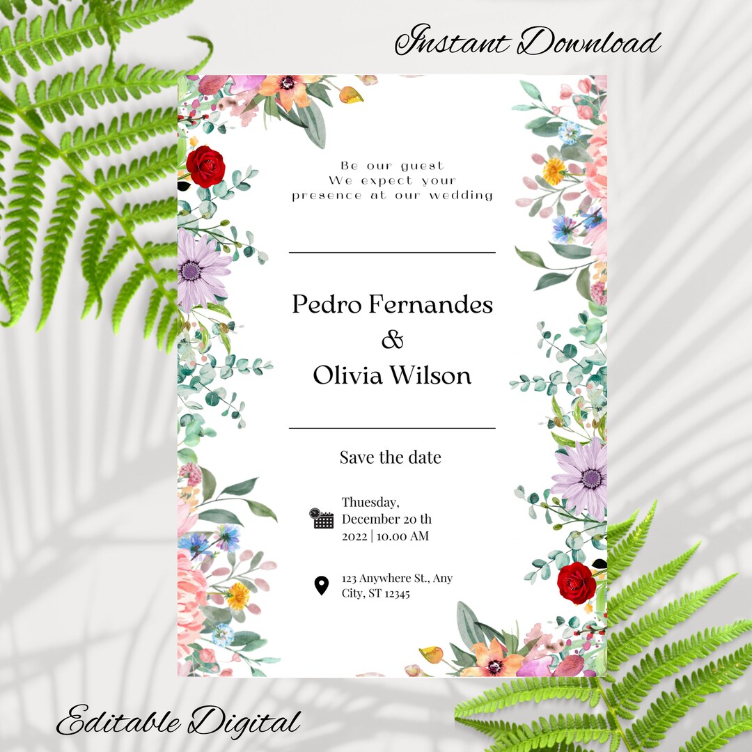Floral Wedding Invitations 2024 - Etsy