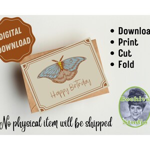 Printable Happy Birthday Card, Digital Birthday Card, 5x7 Greeting Card ...