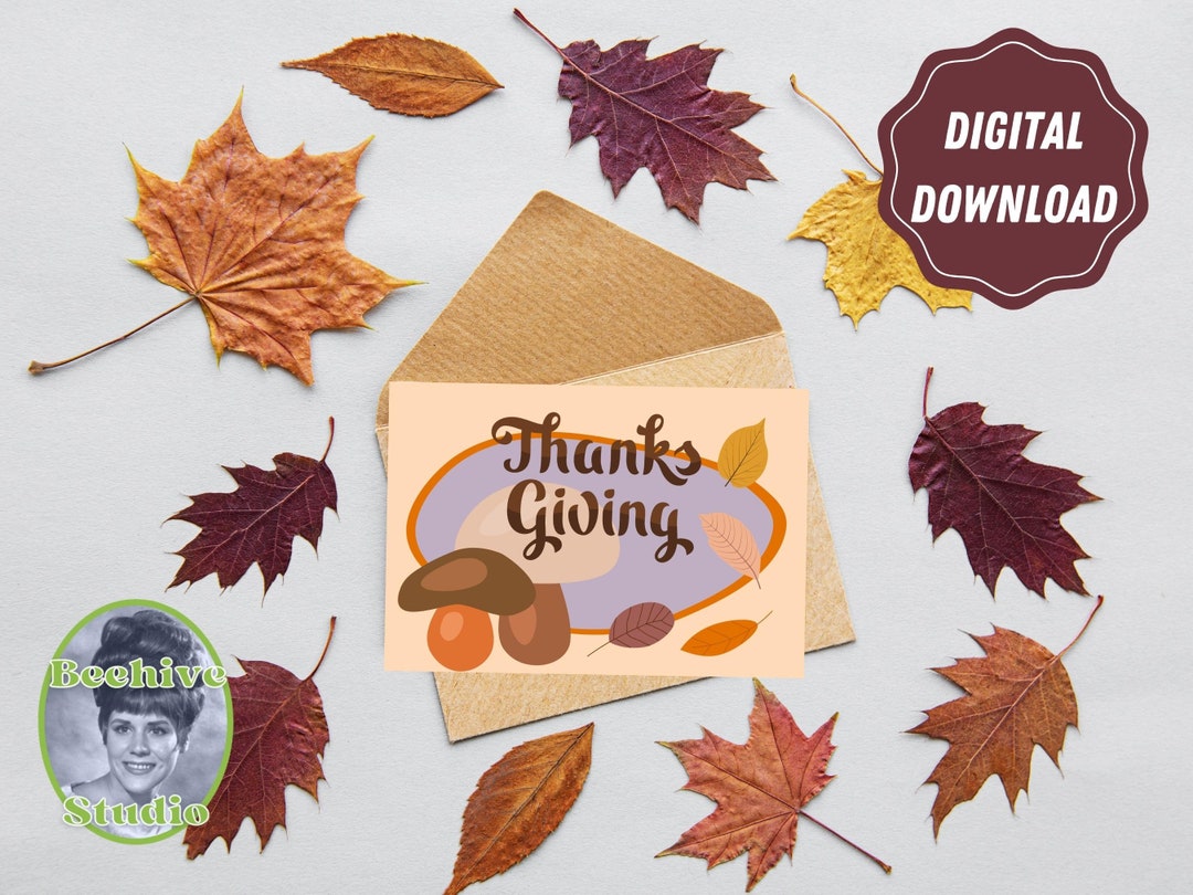 Printable Thanksgiving Card, Digital Thanksgiving Card, 5x7 Greeting ...