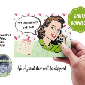 Printable Christmas Card, Digital Christmas Card, 5x7 Greeting Card ...
