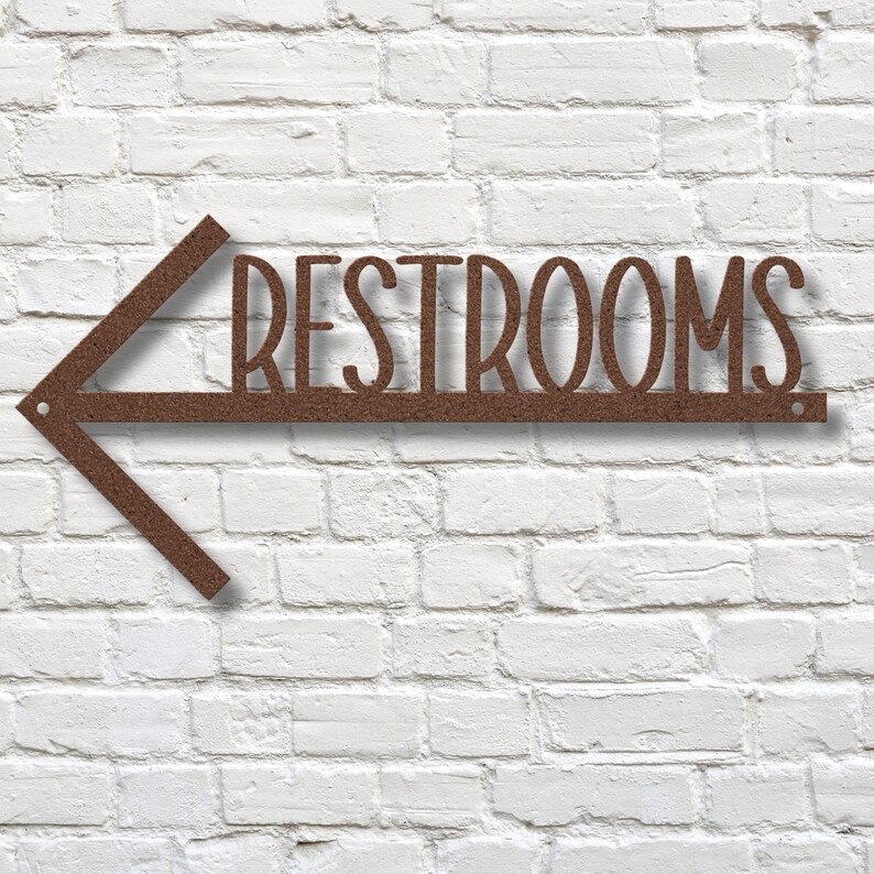 Metal Restroom Sign, Modern Business Bathroom Signage, Customizable ...