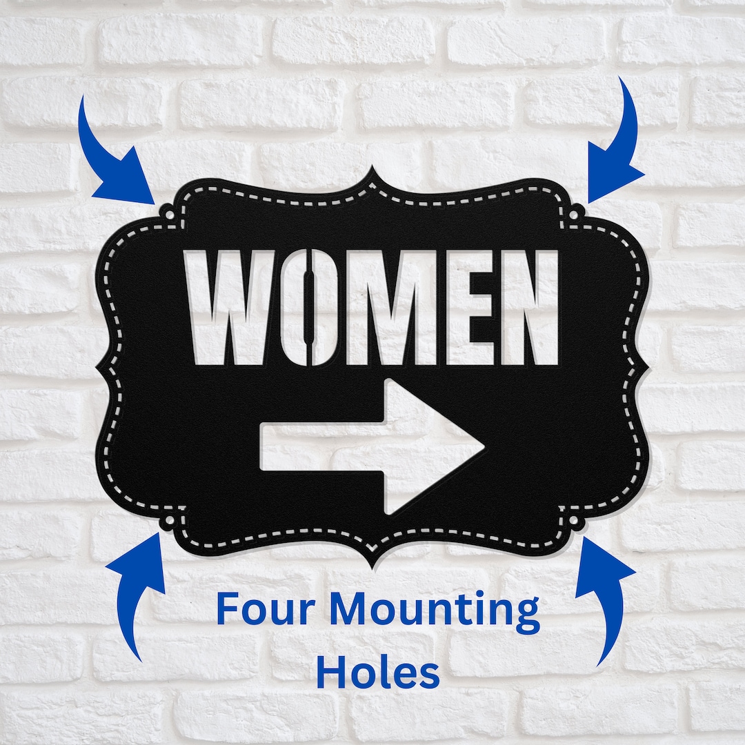 Women's Restroom Sign With Arrow Pointing Right, Right Arrow for Women ...