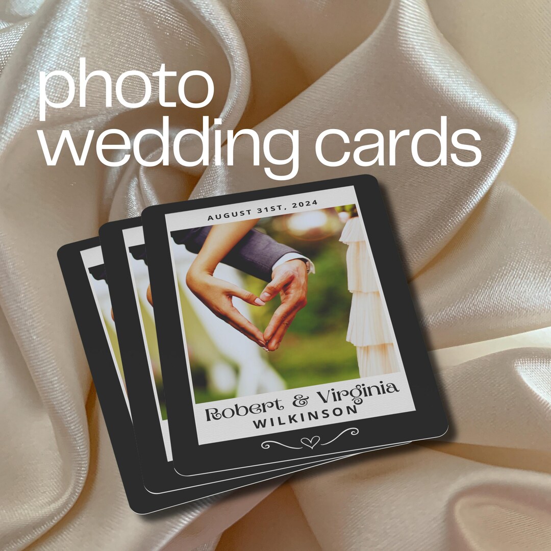 Polaroid Photo Custom Playing Cards, Wedding Guest Book Alternative ...
