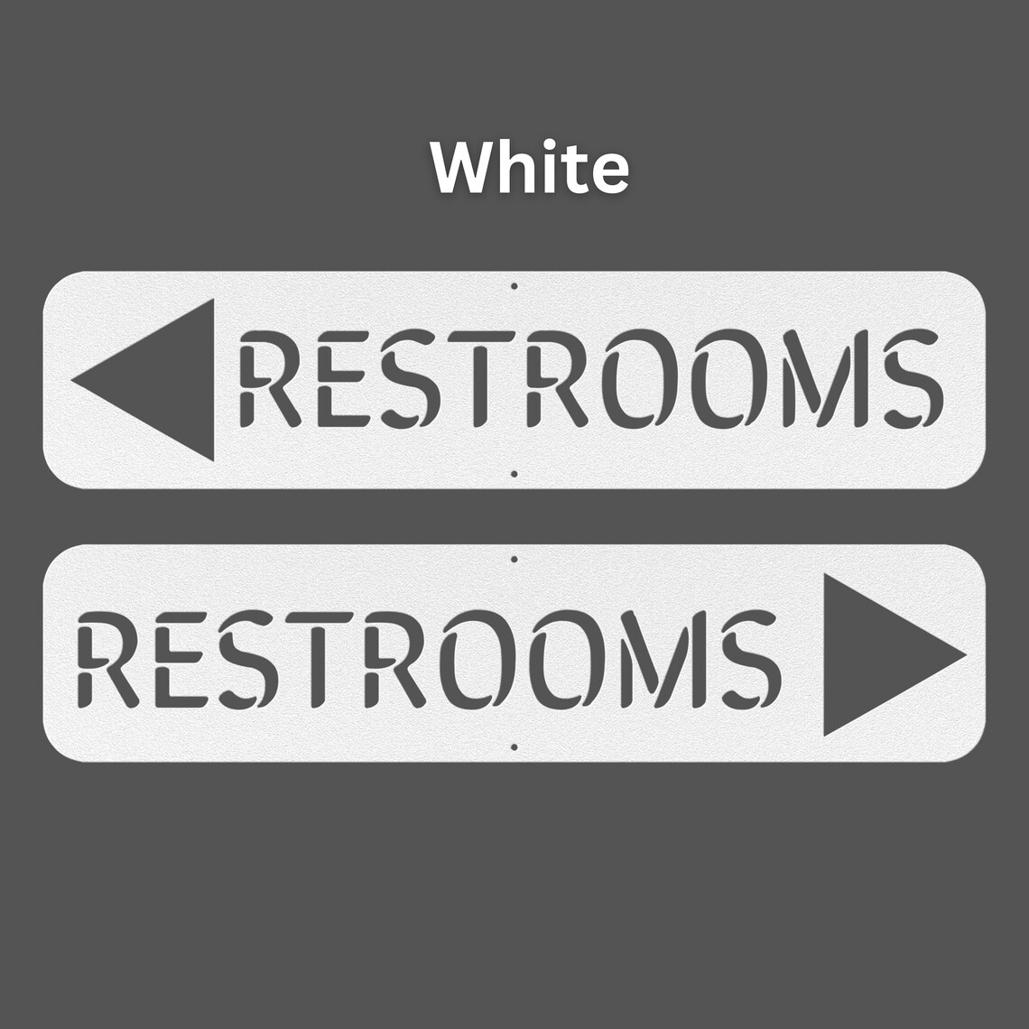 Metal Restroom Sign, Modern Restroom Sign With Arrow, Minimalist ...
