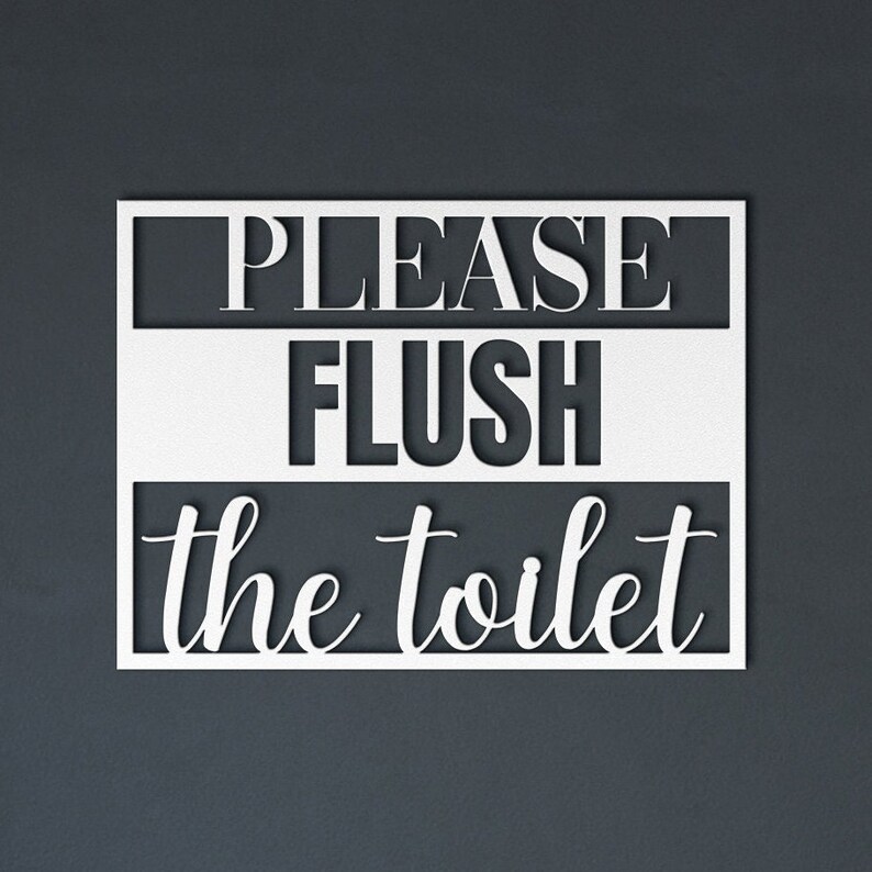 Please Flush the Toilet Metal Restroom Sign, Bathroom Sign to Flush the ...