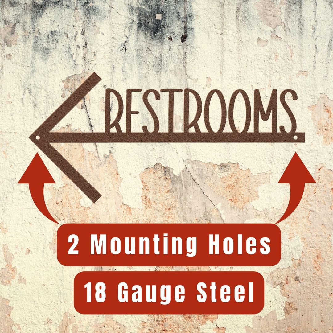 Left Arrow Sign for Restrooms, Left Arrow to Lavatories, Directional ...