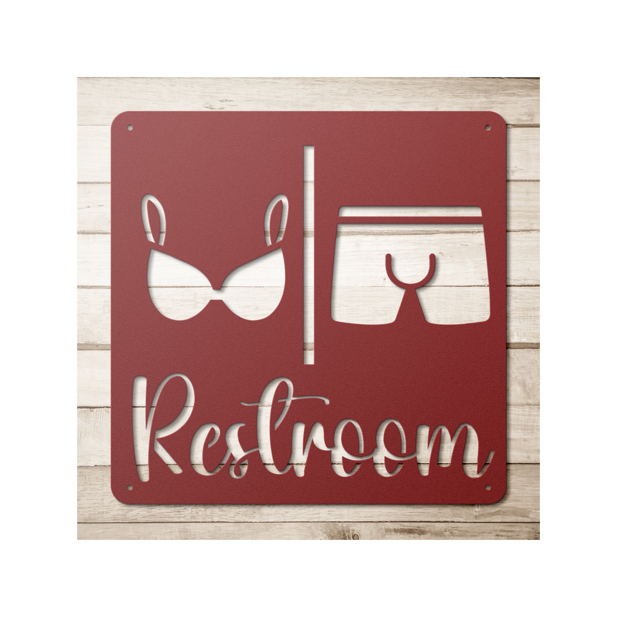 Fun and Unique Restroom Sign With Briefs & Bra as Men and Women ...
