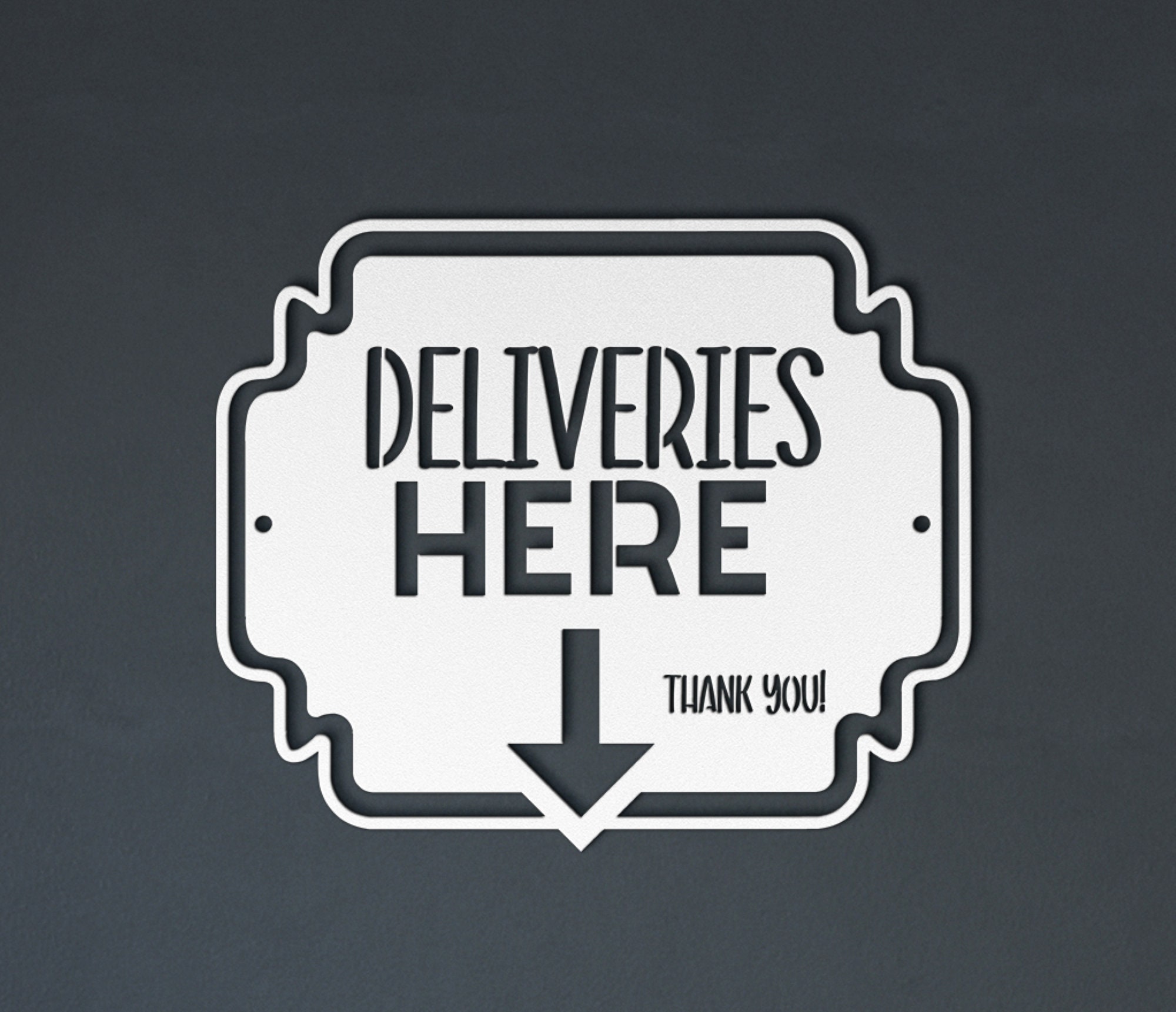 Deliveries Here Sign With Directional Arrow, Customize Arrow Direction ...