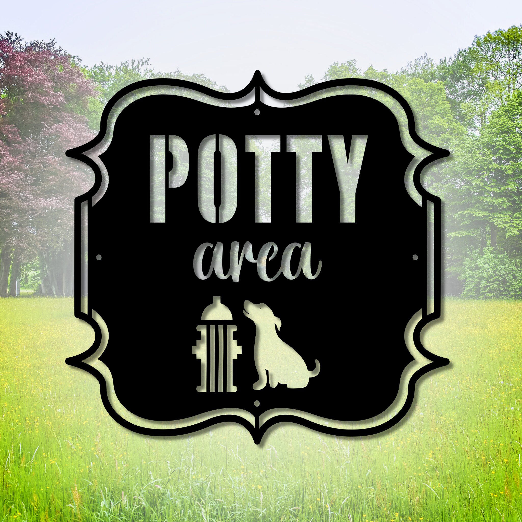 Potty Sign for Dogs, Fire Hydrant Pet Relief Station Sign, Pet Restroom ...