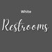 Cursive Metal Restrooms Sign, Elegant Script Font Restroom Sign, Modern ...