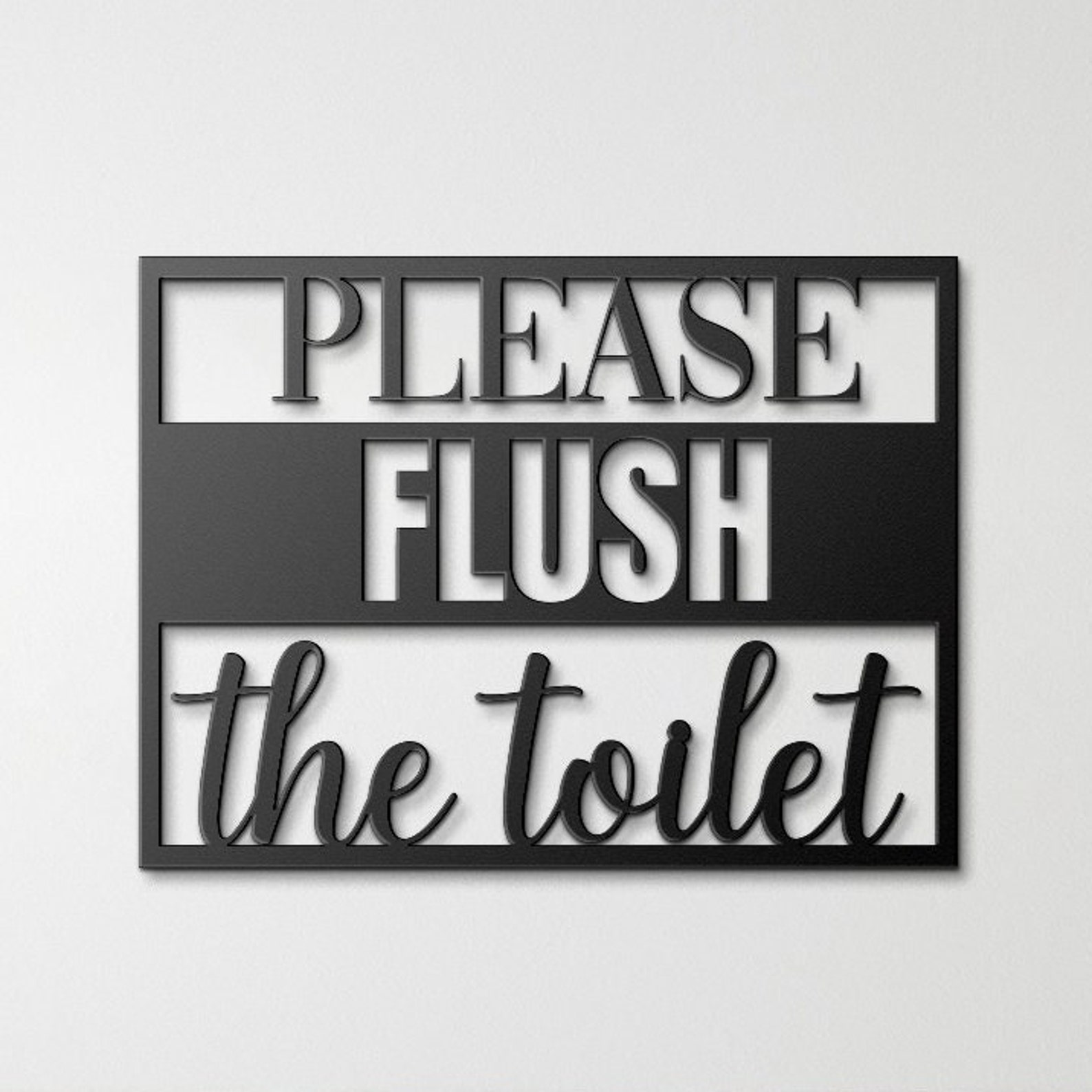 Please Flush the Toilet Metal Restroom Sign, Bathroom Sign to Flush the ...