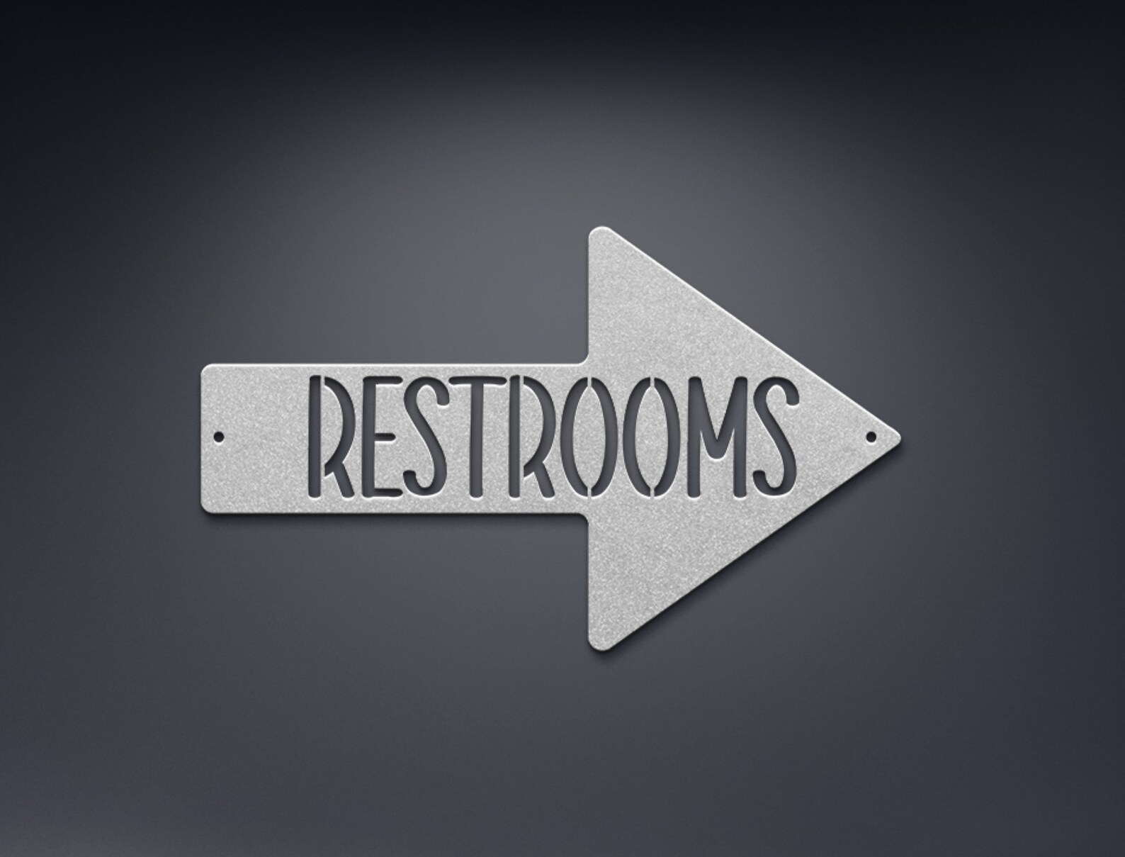Restroom Sign With Arrow, Directional Restroom Sign, Metal Bathroom ...