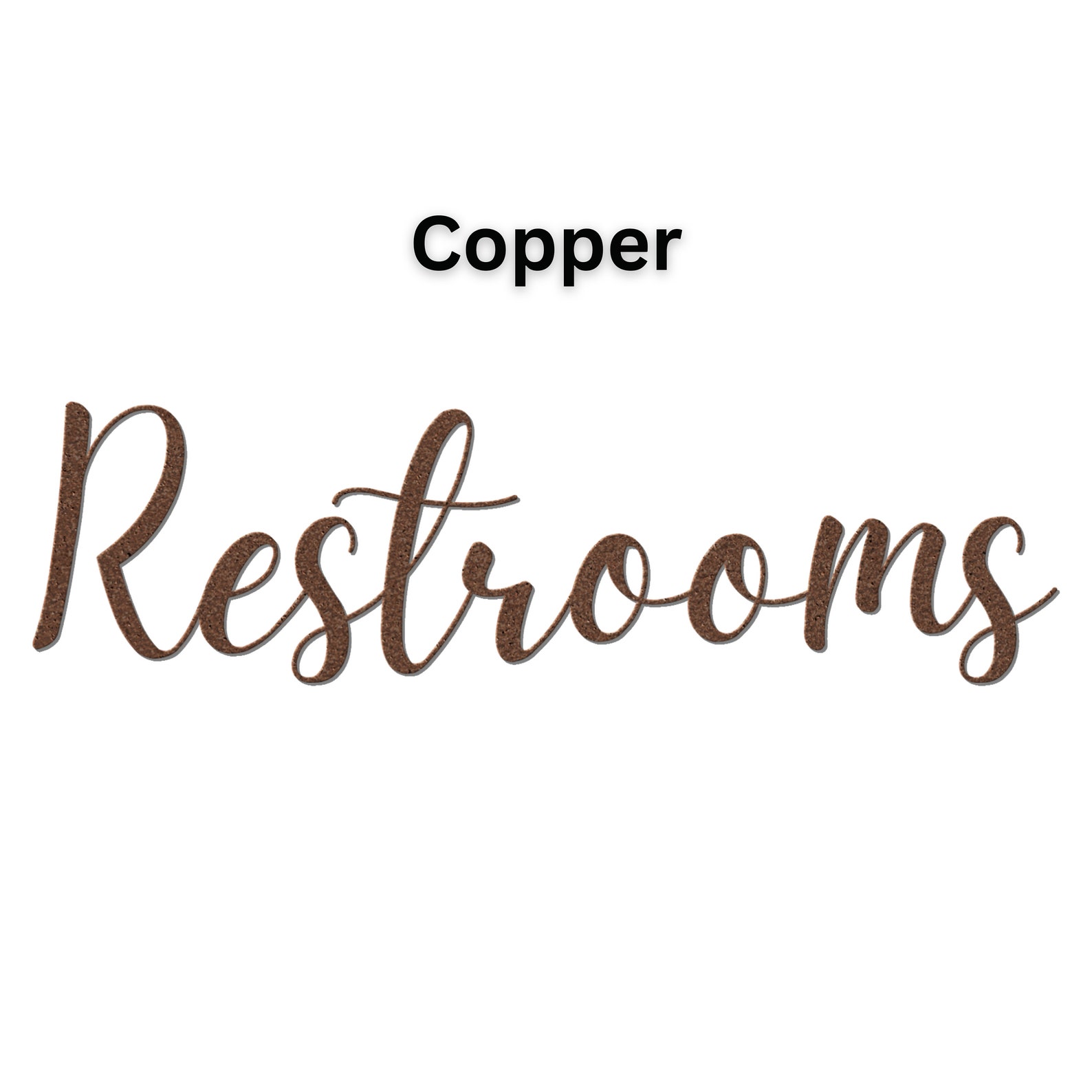 Cursive Metal Restrooms Sign, Modern Steel Restroom Signage - Etsy