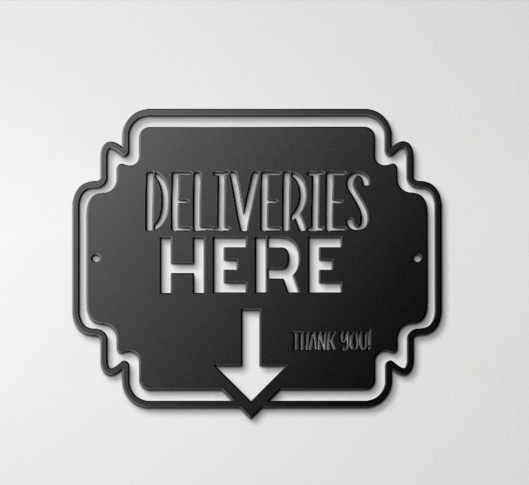 Deliveries Here Sign With Directional Arrow, Customize Arrow Direction ...