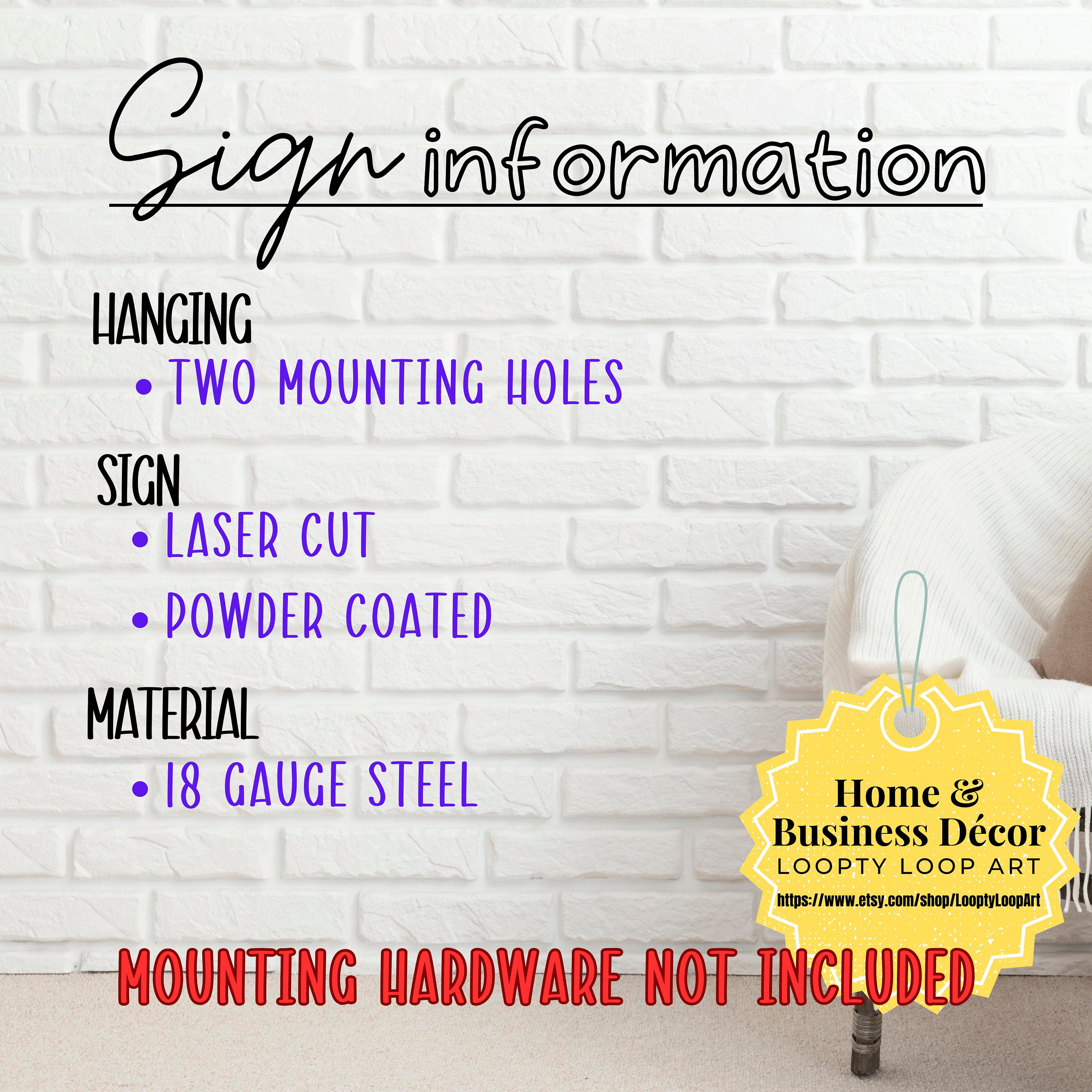 Metal Restroom Sign With Left Arrow, Wording is Customizable With or ...