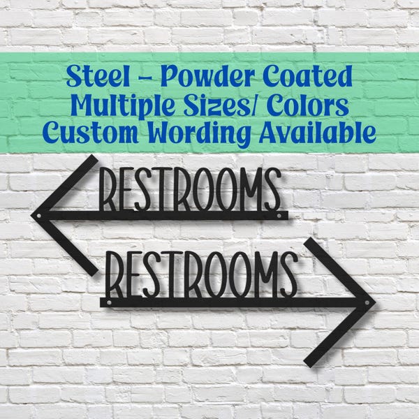 Restroom This Way Sign - Etsy