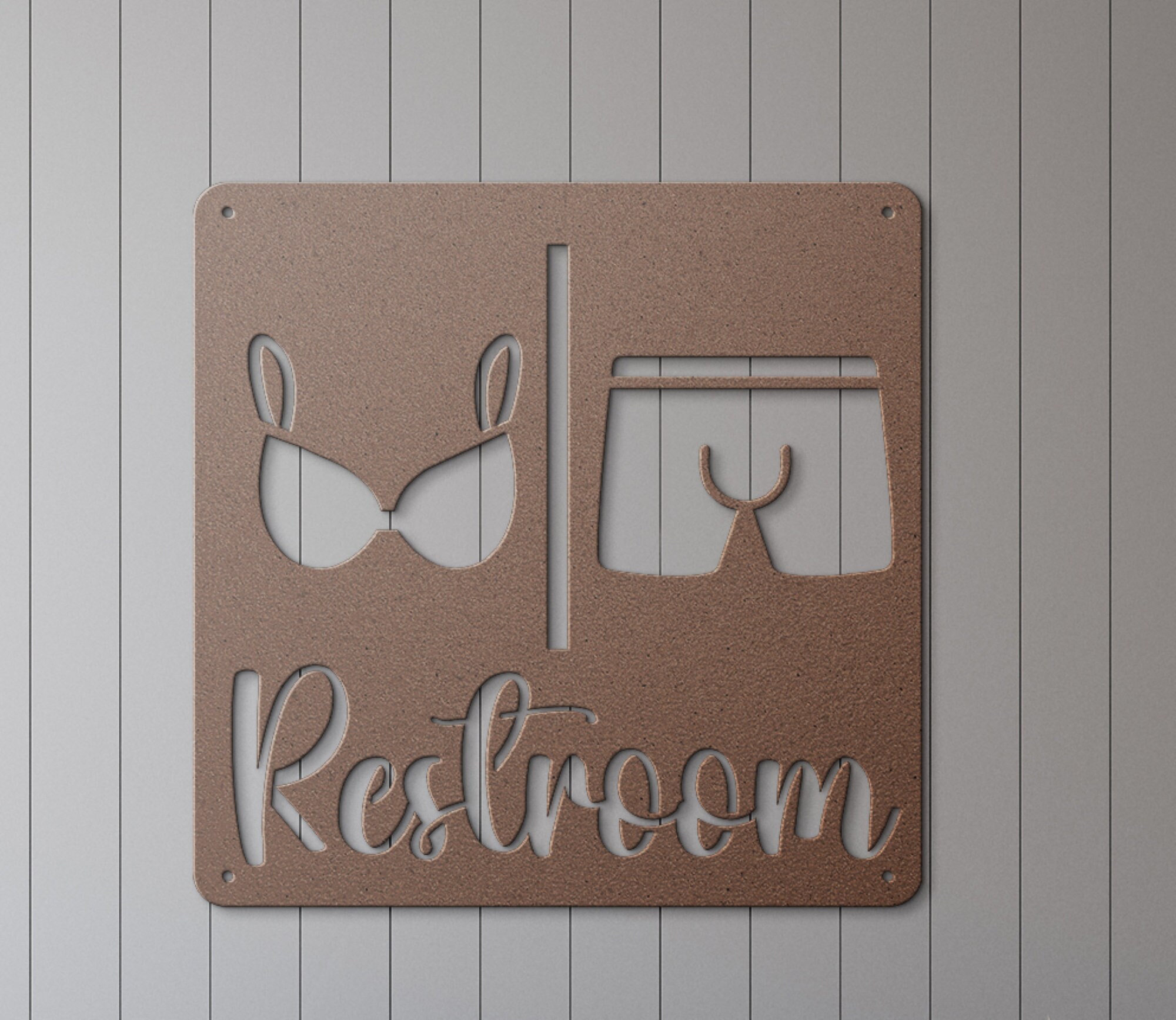 Fun and Unique Restroom Sign With Briefs & Bra as Men and Women ...
