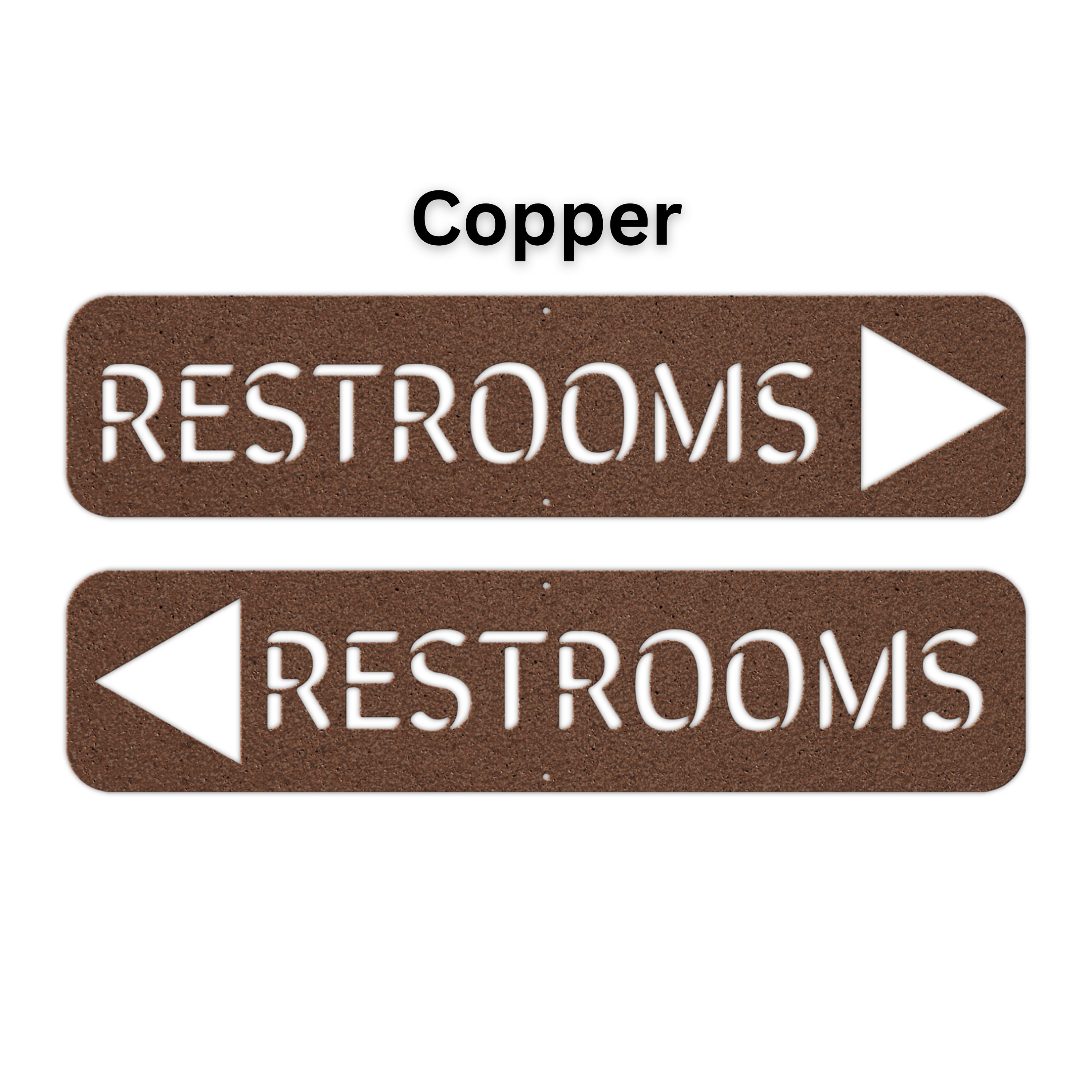 Metal Restroom Sign, Modern Restroom Sign With Arrow, Minimalist ...