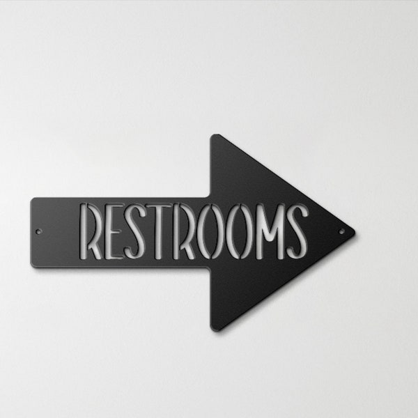 Bathroom Wayfinding Sign - Etsy