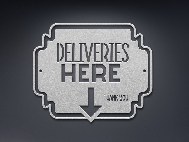 Deliveries Here Sign With Directional Arrow, Customize Arrow Direction ...