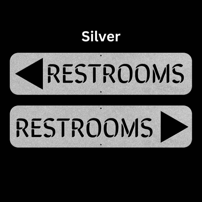 Metal Restroom Sign, Modern Restroom Sign With Arrow, Minimalist ...