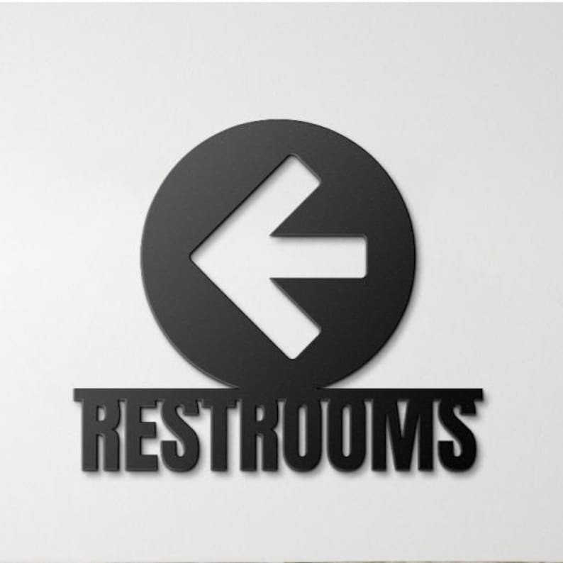 Restroom Sign for Office, Bathroom Sign for Business, Lavatory Sign ...