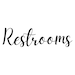 Cursive Metal Restrooms Sign, Elegant Script Font Restroom Sign, Modern ...