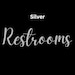 Cursive Metal Restrooms Sign, Elegant Script Font Restroom Sign, Modern ...