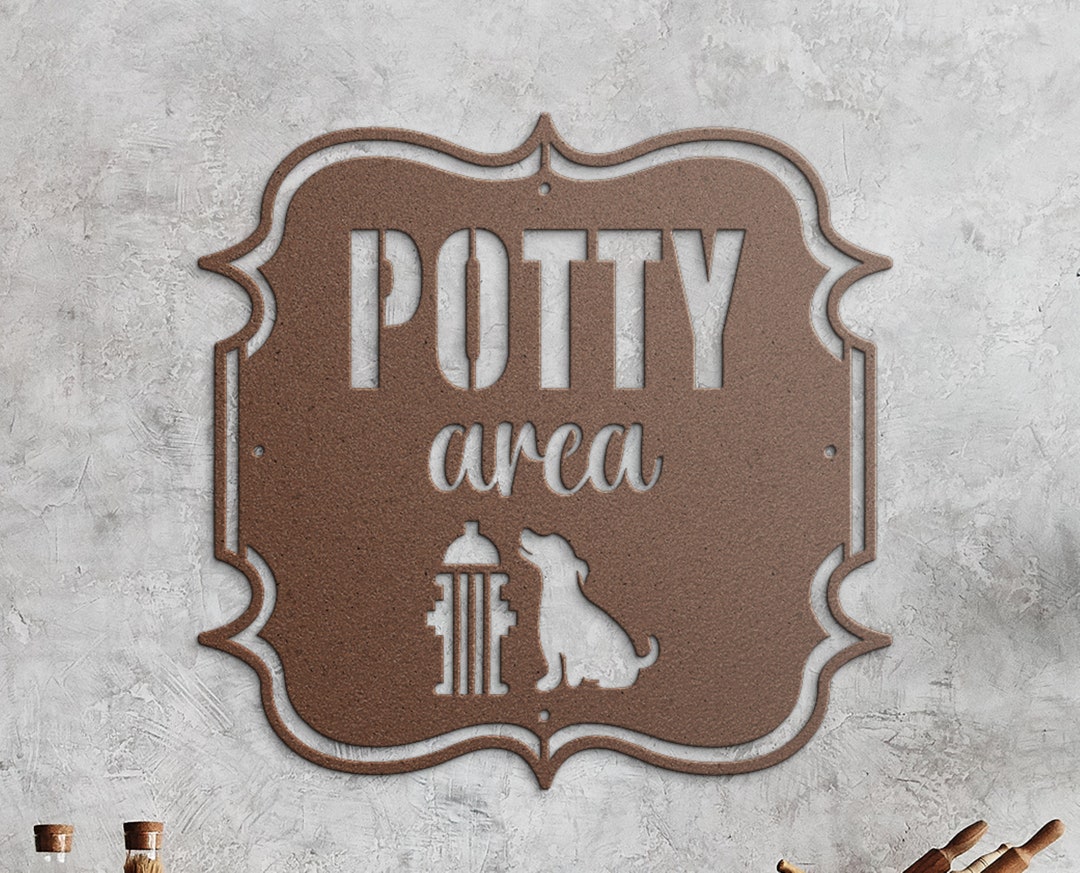 Potty Sign for Dogs, Fire Hydrant Pet Relief Station Sign, Pet Restroom ...