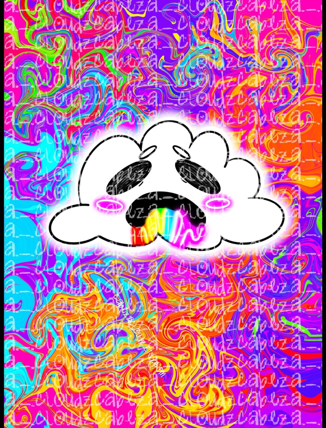 Rainbow Guts Cloud Digital Art Print Glossy Print - Etsy