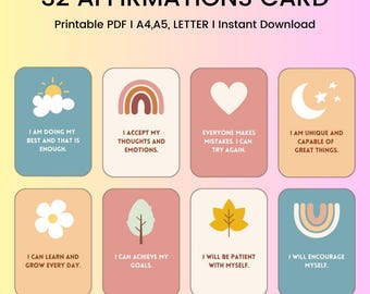 20 Affirmation Cards Printable, Affirmation Cards Digital, Vision Board ...