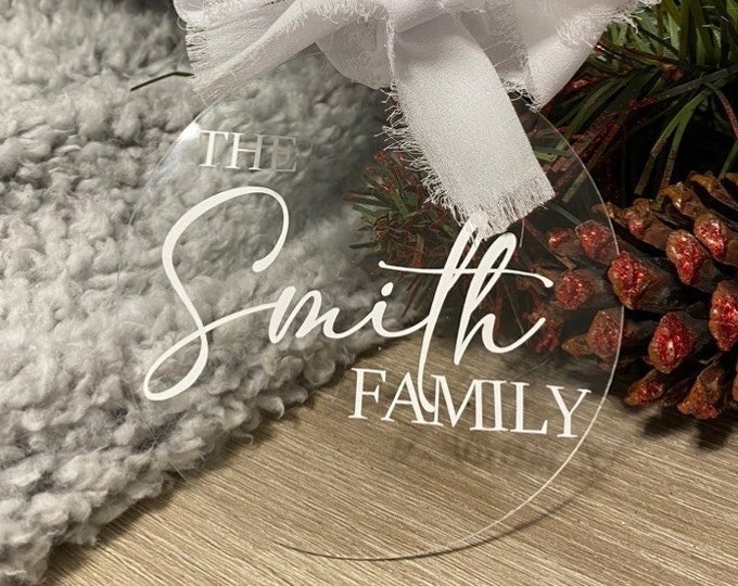 Personalized Acrylic Christmas Ornament Family Name Christmas Gift ...