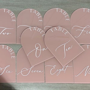 Acrylic Table Numbers Arch Luxe Painted Table Numbers Wedding Table ...