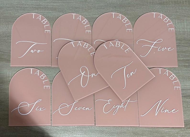 Acrylic Table Numbers Arch Luxe Painted Table Numbers Wedding Table ...