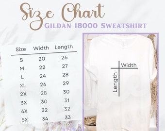 Bella Canvas Crew Neck Size Chart - Etsy