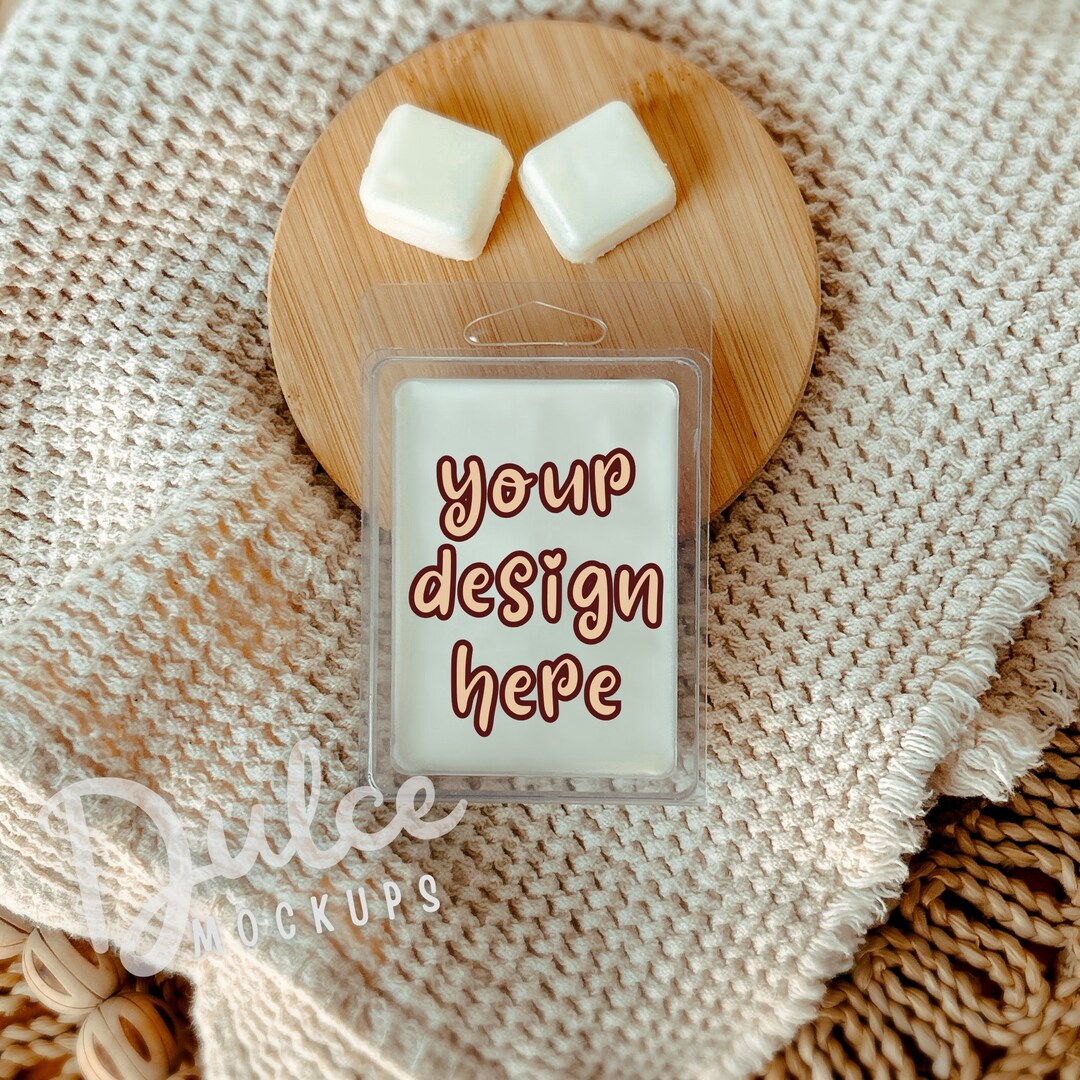 White Wax Melt Mockup Tart Mockup Clamshell Mockup Sticker Label Mockup ...
