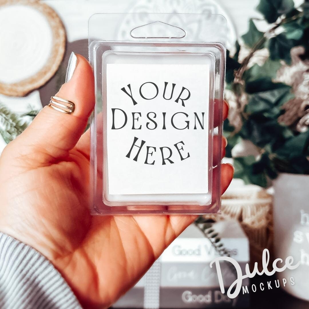White Wax Melt Mockup Wax Tart Mockup Clamshell Mockup Sticker Label ...