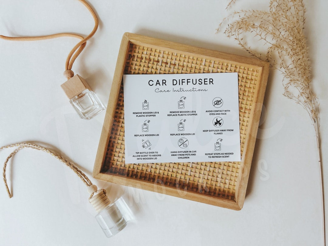 Hanging Car Diffuser Care Card Template Diffuser Instructions Template ...
