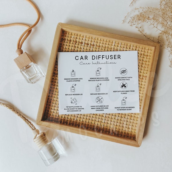 Hanging Car Diffuser Care Card Template Diffuser Instructions Template ...