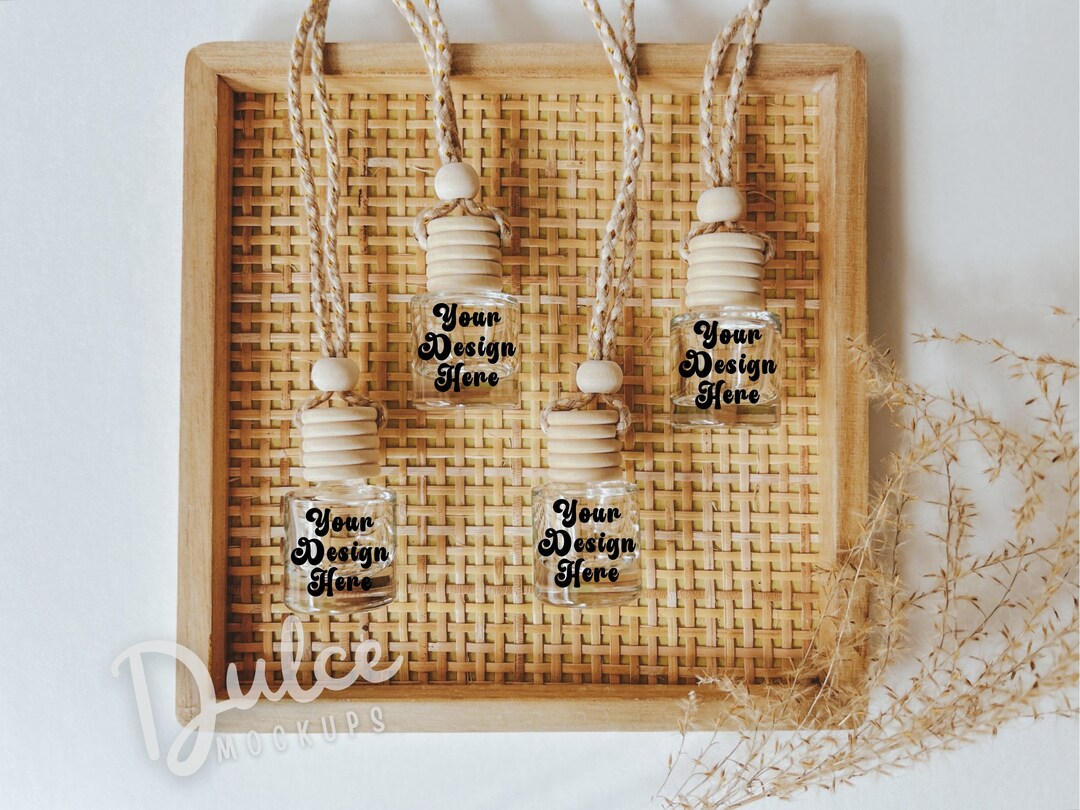 Round Glass Car Diffuser Mockup Round Diffuser Air Freshener Reed ...