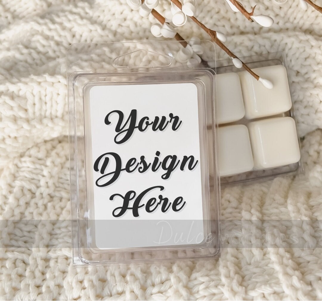 White Wax Melt Mockup White Tart Mockup Clamshell Fall Mockup Sticker ...
