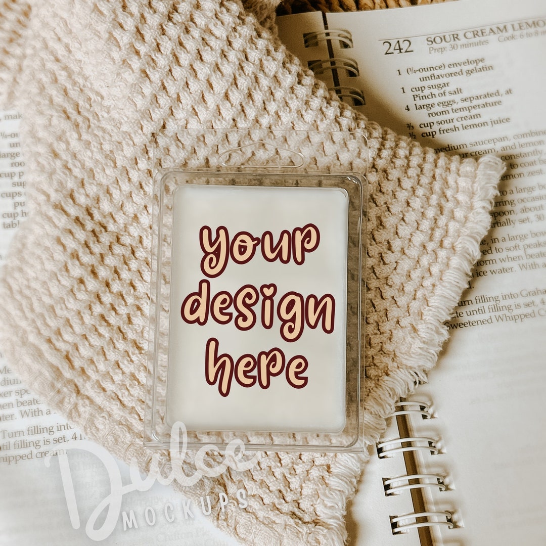 White Wax Melt Mockup Tart Mockup Clamshell Mockup Sticker Label Mockup ...