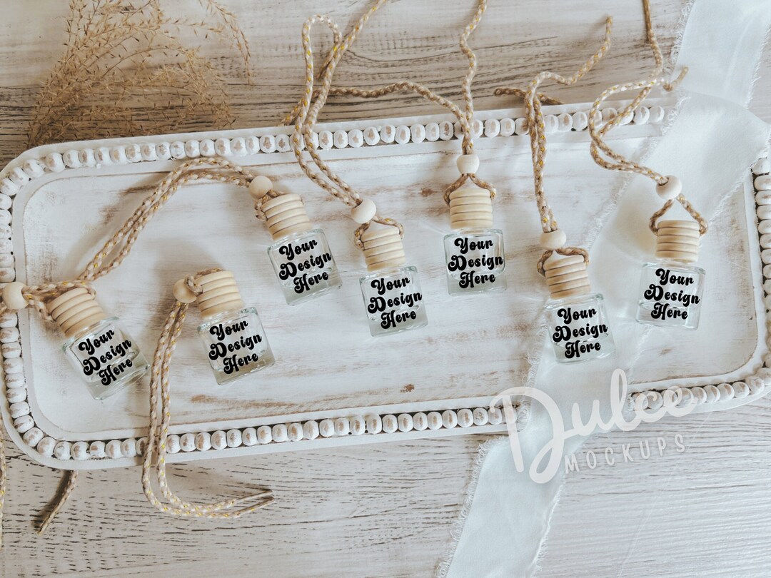 Round Car Diffuser Mockup Label Template Canva Mockup Car Air Freshener ...