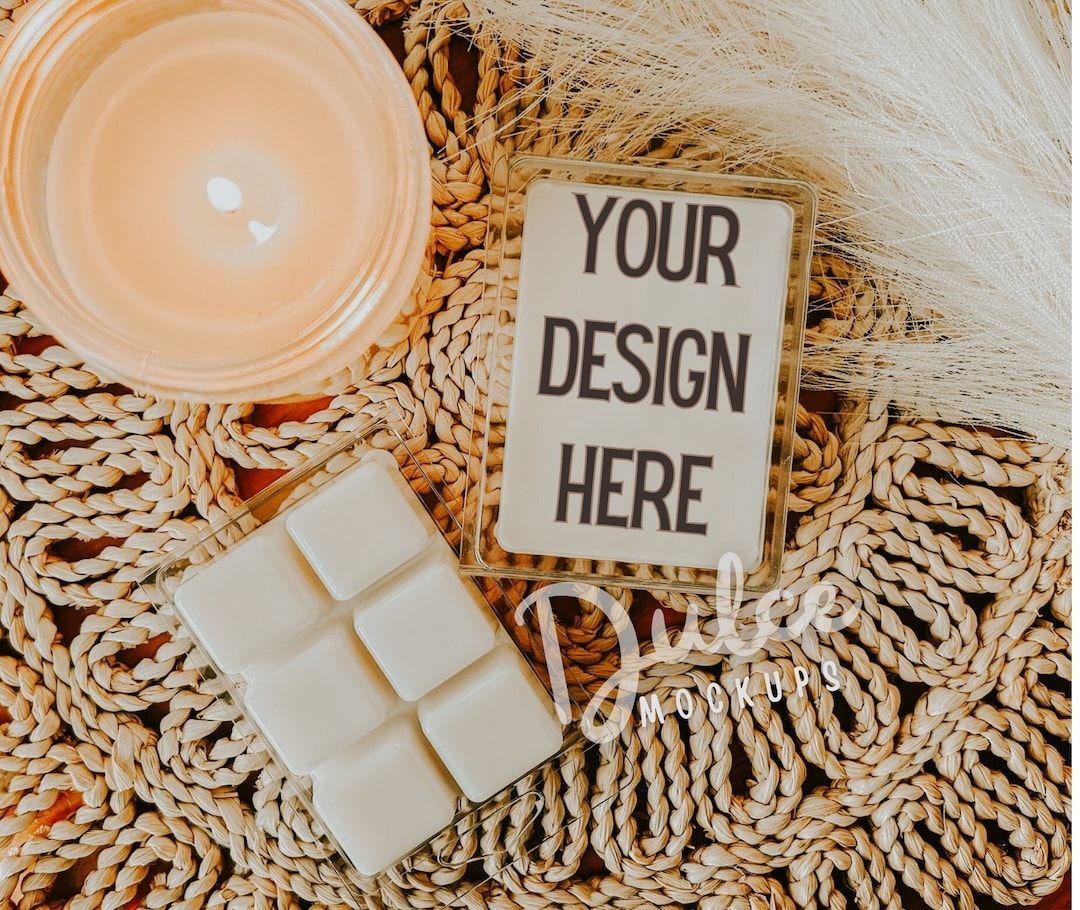 White Wax Melt Mockup White Tart Mockup Boho Mockup Sticker Label ...