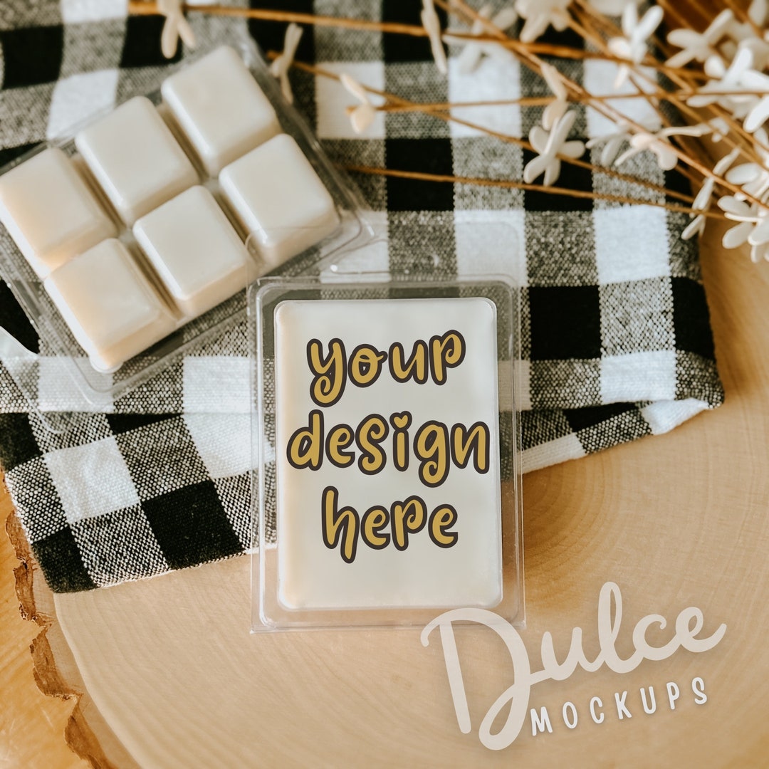 White Wax Melt Mockup Tart Mockup Clamshell Mockup Sticker Label Mockup ...