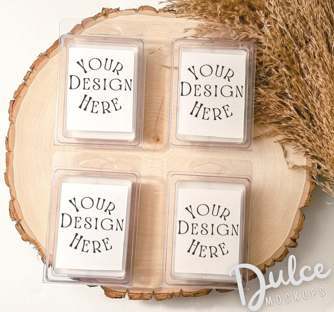 Soy Wax Melt Mockup White Tart Mockup Clamshell Mockup Sticker Label ...