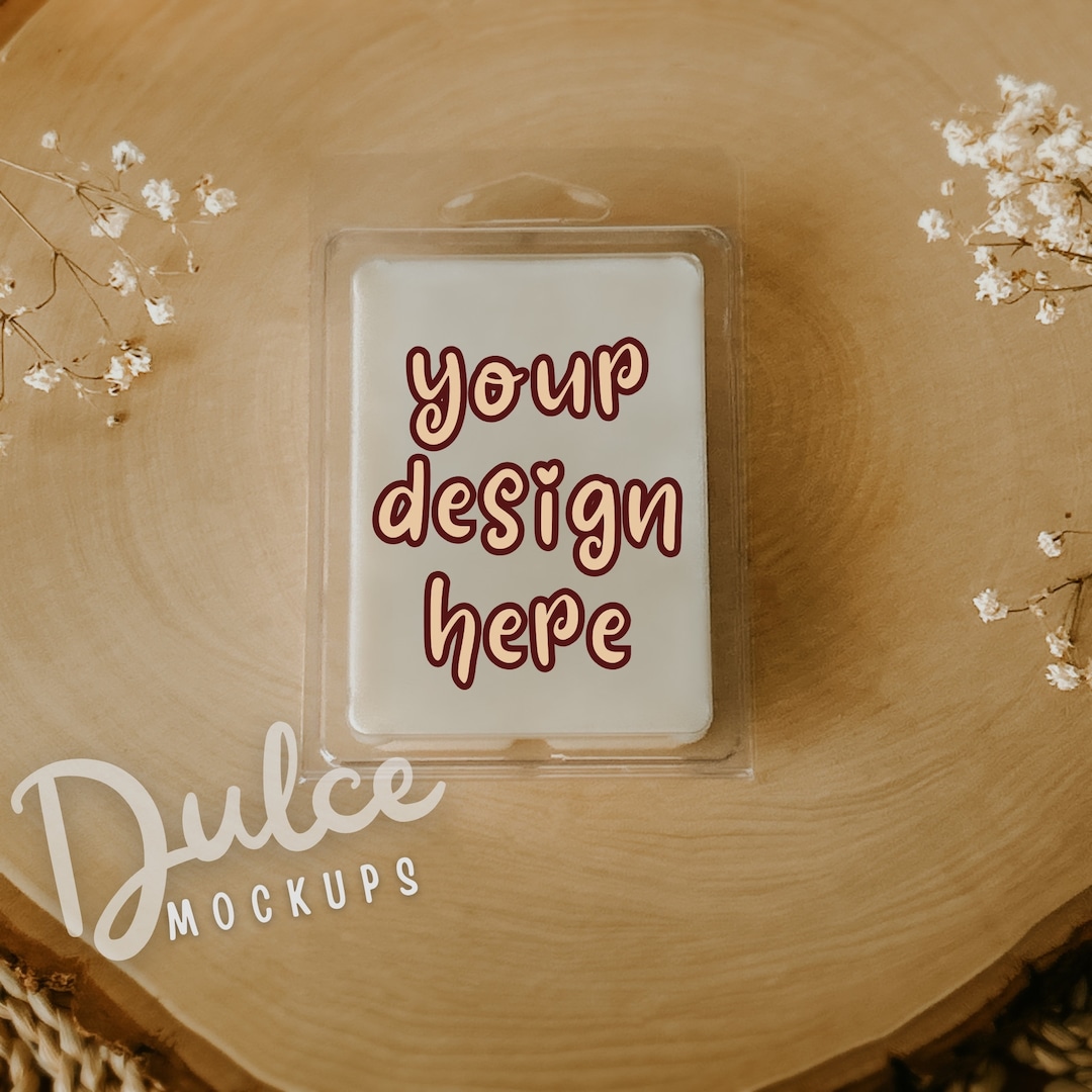 White Wax Melt Mockup Tart Mockup Clamshell Mockup Sticker Label Mockup ...